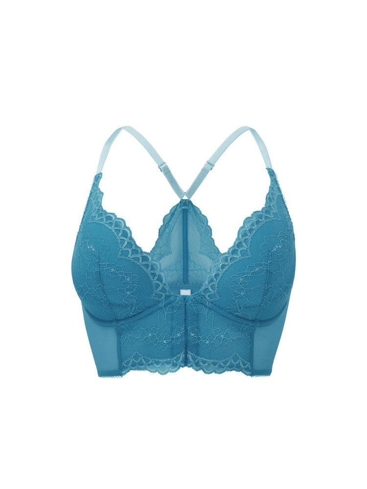 Gossard Superboost Lace Deep V Bralette - Ocean Blue | BraForMe